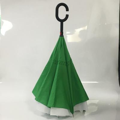China AZO Free Double Layer 190T Polyester Reverse Close Umbrella 23 Inch Manual Open for sale