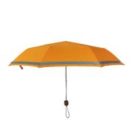 China 3 Folding Manual Open 21in Windproof Umbrella With Wooden Handle for sale