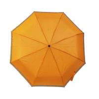 China 3 Folding Manual Open 21in Windproof Umbrella With Wooden Handle for sale