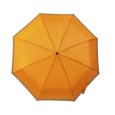 China 3 Folding Manual Open 21in Windproof Umbrella With Wooden Handle for sale