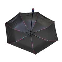 China Auto Open Close Sun Block 3 Fold Umbrella With Black Coating for sale