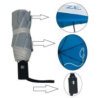 China Auto Open Close Double Layer Compact Folding Umbrella With Double Fiberglass Ribs for sale