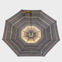 China Manual Open Wooden J Handle 190T Polyester Foldable Umbrella for sale