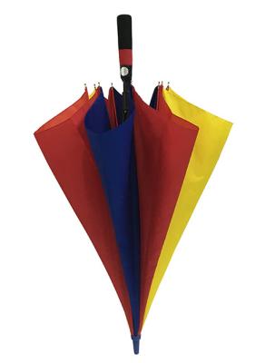 China 130cm 190T RPET Pongee Rainbow Umbrella Auto Open Fiberglass Ribs for sale