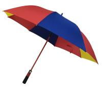 China 130cm 190T RPET Pongee Rainbow Umbrella Auto Open Fiberglass Ribs for sale