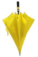China Yellow RPET Pongee Golf Umbrella 130cm Auto Open Fiberglass Ribs Metal Shaft for sale
