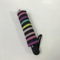 China Ladies Auto Open Close Pongee Fabric Compact Folding Umbrella for sale