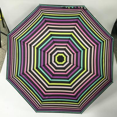 China Ladies Auto Open Close Pongee Fabric Compact Folding Umbrella for sale