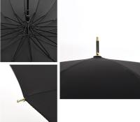China Diameter 112CM Pongee Auto Open Straight Umbrella With Wooden J Handle for sale