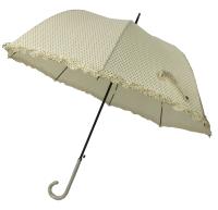 China RPET Pongee Automatic Ladies Umbrella Diameter 105CM With Plastic J Handle for sale