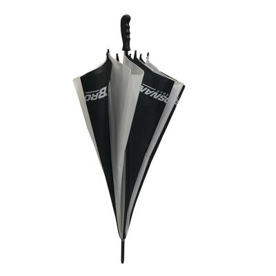 China 130cm 190T Polyester Golf Umbrella with Metal Frame Double U Ribs Windproof for sale