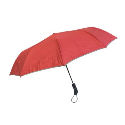 China 10 Ribs Black Coating Pongee 3 Fold Automatic Umbrella With For Mens for sale