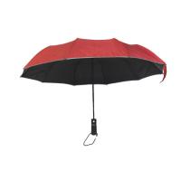 China 10 Ribs Black Coating Pongee 3 Fold Automatic Umbrella With For Mens for sale