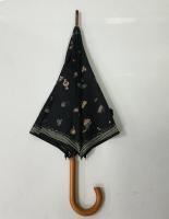 China 190T Pongee Manual Open Wooden Shaft Umbrella 23 Inch 8 Ribs Full Color Printing for sale