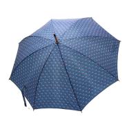 China Flower Printed Wooden Shaft J Handle Pongee Fabric Umbrella for sale