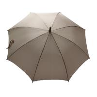 China 8mm Metal Shaft Auto Open Close Pongee Umbrella with Wooden J Handle for sale
