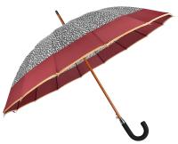 China 16 Ribs Wooden Shaft RPET Pongee Automatic Open Umbrella 25 Inch Blue for sale