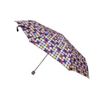 China Full Color Printing Pongee 190T Mini Ladies Folding Umbrella 21 Inch TUV Approved for sale