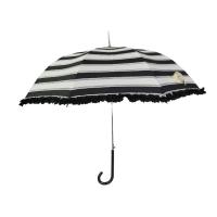 China Striped Pongee Fabric Straight Umbrella With Flower Edge for sale