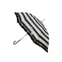 China Striped Pongee Fabric Straight Umbrella With Flower Edge for sale