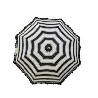 China Striped Pongee Fabric Straight Umbrella With Flower Edge for sale
