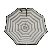 China Striped Pongee Fabric Straight Umbrella With Flower Edge for sale