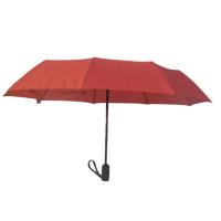 China 9 Fiberglass Ribs Three Folding Pongee Fabric Compact Rain Umbrella for sale