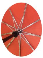 China 9 Fiberglass Ribs Three Folding Pongee Fabric Compact Rain Umbrella for sale