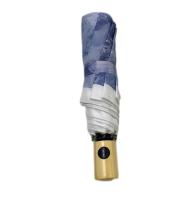 China Digital Printing Metal Frame Windproof Folding Umbrella With Bamboo Handle for sale