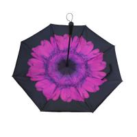 China BSCI Polyester 190T Double Layer Inverted Umbrella With C Shaped Handle for sale