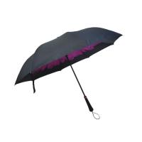 China BSCI Polyester 190T Double Layer Inverted Umbrella With C Shaped Handle for sale