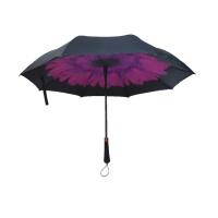 China BSCI Polyester 190T Double Layer Inverted Umbrella With C Shaped Handle for sale