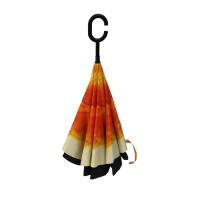 China 23 Inch Full Digital Printing Reverse Inverted Umbrella with C Handle - 8 Panel Metal Frame for sale