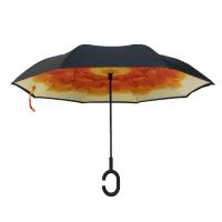 China 23 Inch Full Digital Printing Reverse Inverted Umbrella with C Handle - 8 Panel Metal Frame for sale