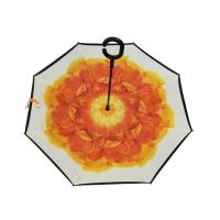 China 23 Inch Full Digital Printing Reverse Inverted Umbrella with C Handle - 8 Panel Metal Frame for sale