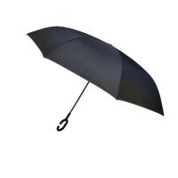 China 21-Inch Polyester 190T C Hook Reverse Umbrella with Auto Open/Close and Custom Printing Options for sale