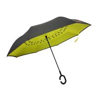 China 21-Inch Polyester 190T C Hook Reverse Umbrella with Auto Open/Close and Custom Printing Options for sale