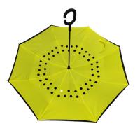 China 21-Inch Polyester 190T C Hook Reverse Umbrella with Auto Open/Close and Custom Printing Options for sale
