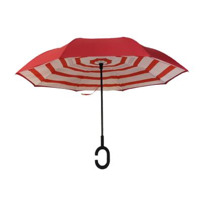 China SGS Custom 21-Inch Reverse Inverted Umbrella with Double Layer Pongee Fabric - 190T Polyester with Metal Frame for sale