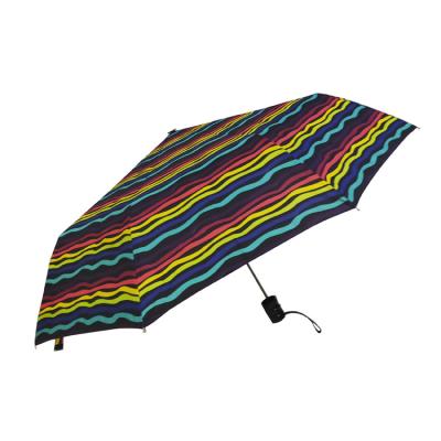 China 21in Rainbow Windproof 3 Folding Umbrella For Travel for sale