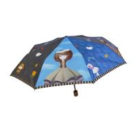 China Digital Printing Manual Open pongee Wood Handle Umbrella for sale
