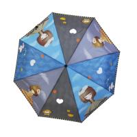 China Digital Printing Manual Open pongee Wood Handle Umbrella for sale