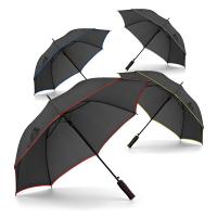 China 120cm Auto Open Golf Umbrella Fiberglass Shaft Pongee Fabric OEM Custom Logo for sale