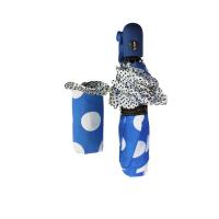 China SGS Ladies Auto Open Polyester 190T Dot Umbrella With Ruffle Edge for sale
