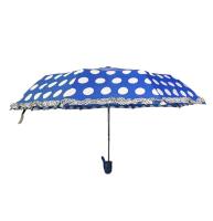 China SGS Ladies Auto Open Polyester 190T Dot Umbrella With Ruffle Edge for sale