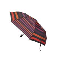 China Auto Open Close Folding Pongee Windproof Stripe Umbrella 21 Inch 8 Panels for sale