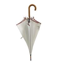 China Auto Open Wooden Shaft Promotion Pongee Umbrella for sale