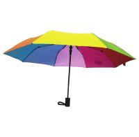 China 97cm Pongee Automatic Open Close Umbrella 3 Fold Double Fiberglass Ribs Metal Shaft for sale