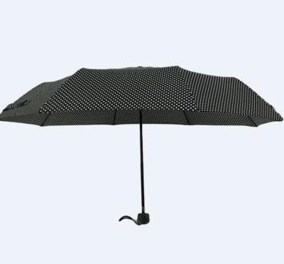 China 21 Inch 8K 190T Polyester Black Folding Umbrella for Ladies Spot Printing for sale