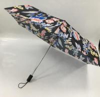 China BSCI Wooden Handle Pocket Size Umbrella Diameter 93cm With Rolling Printing for sale